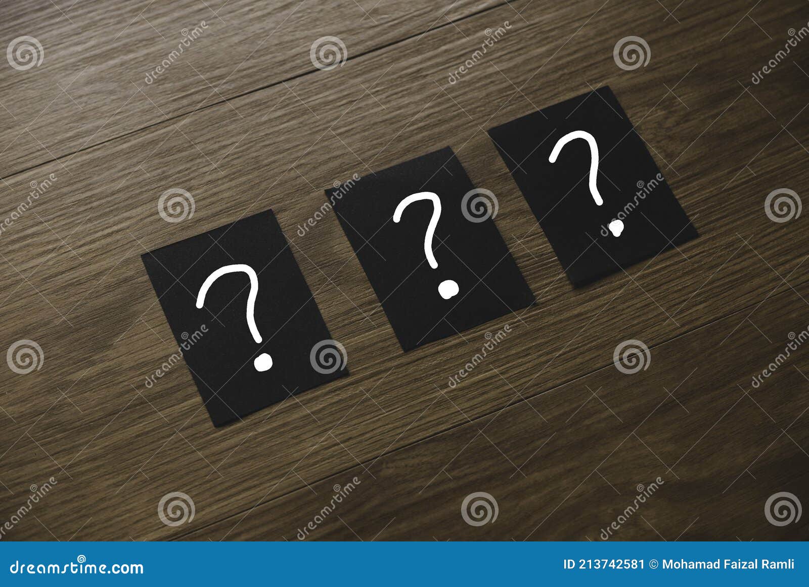Three Black Paper Written with Question Mark Symbol Stock Image - Image ...