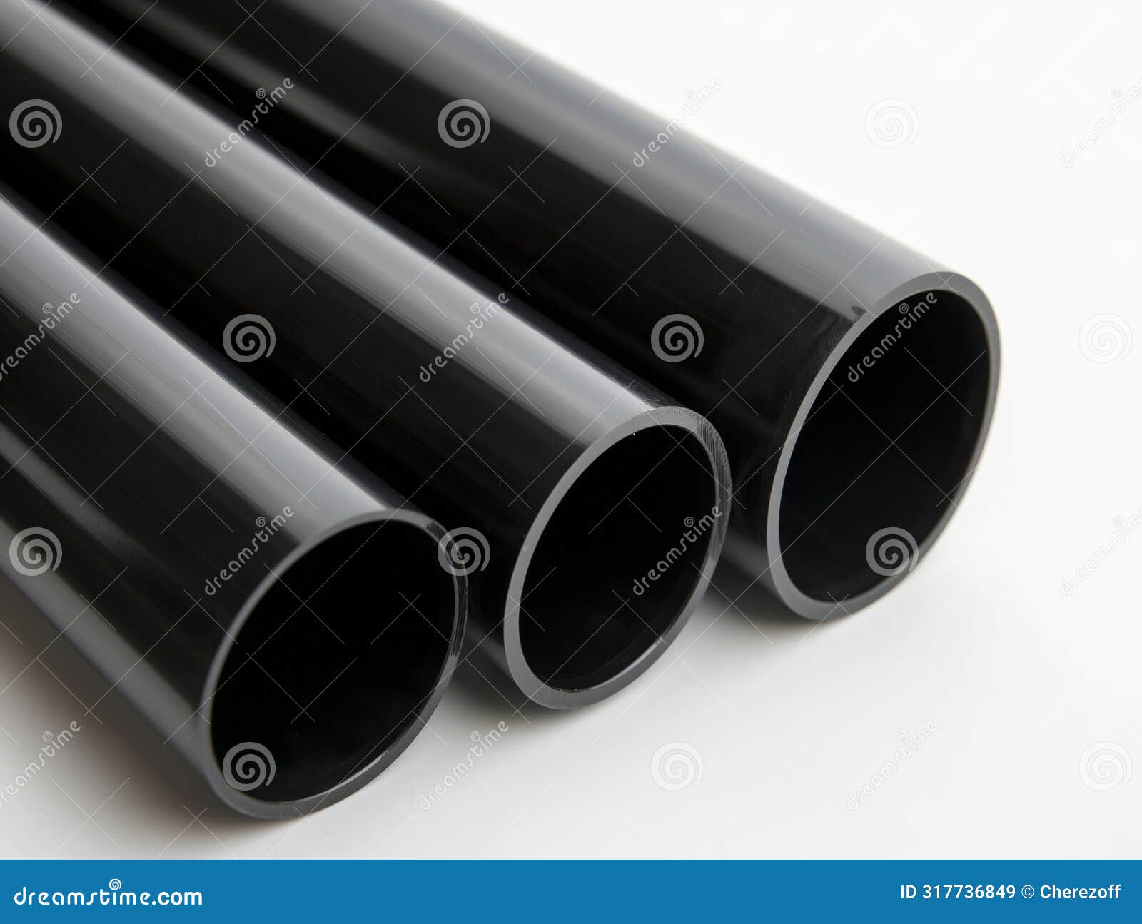 Black PVC Pipes on White Background Stock Image - Image of water ...