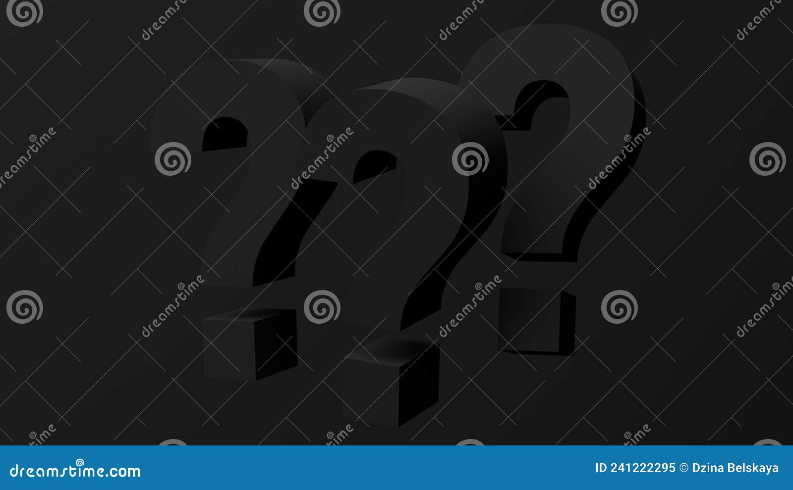 Three Black Question Marks. Black Background Stock Illustration ...