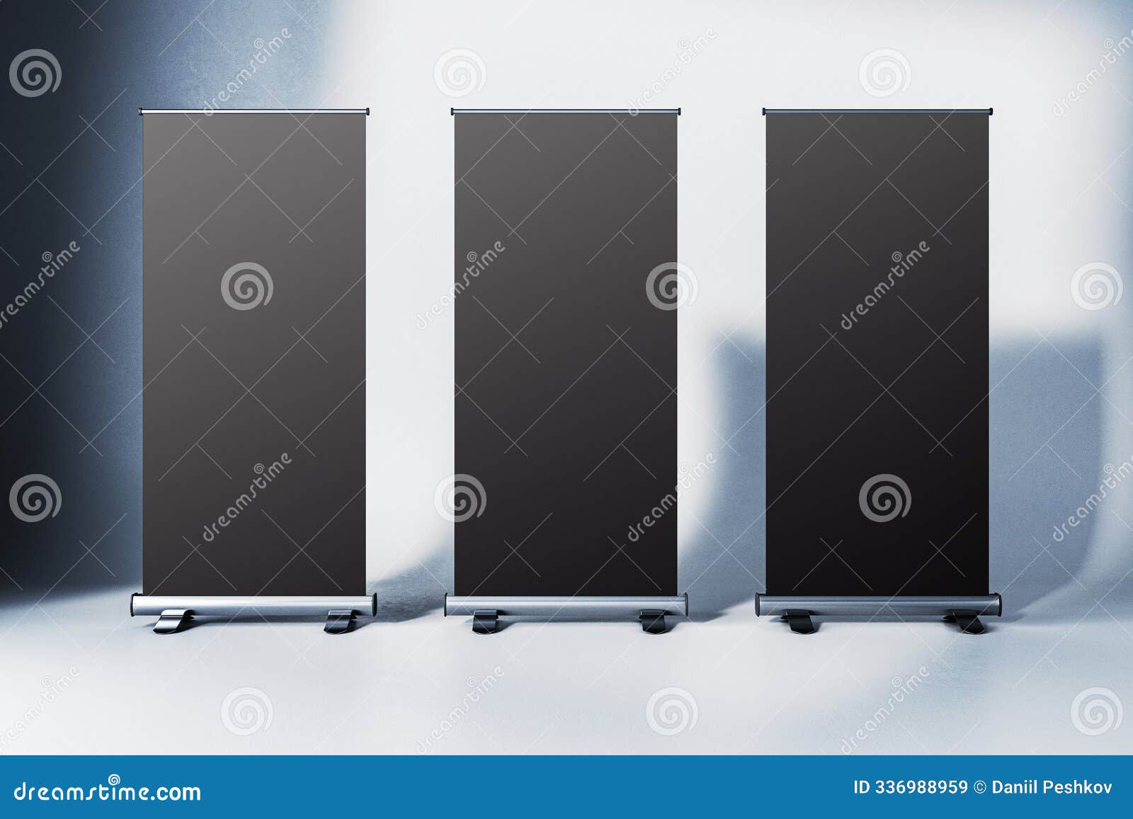 Black Roll Up Banner With Curved Corner Being Unrolled Cartoon Vector ...