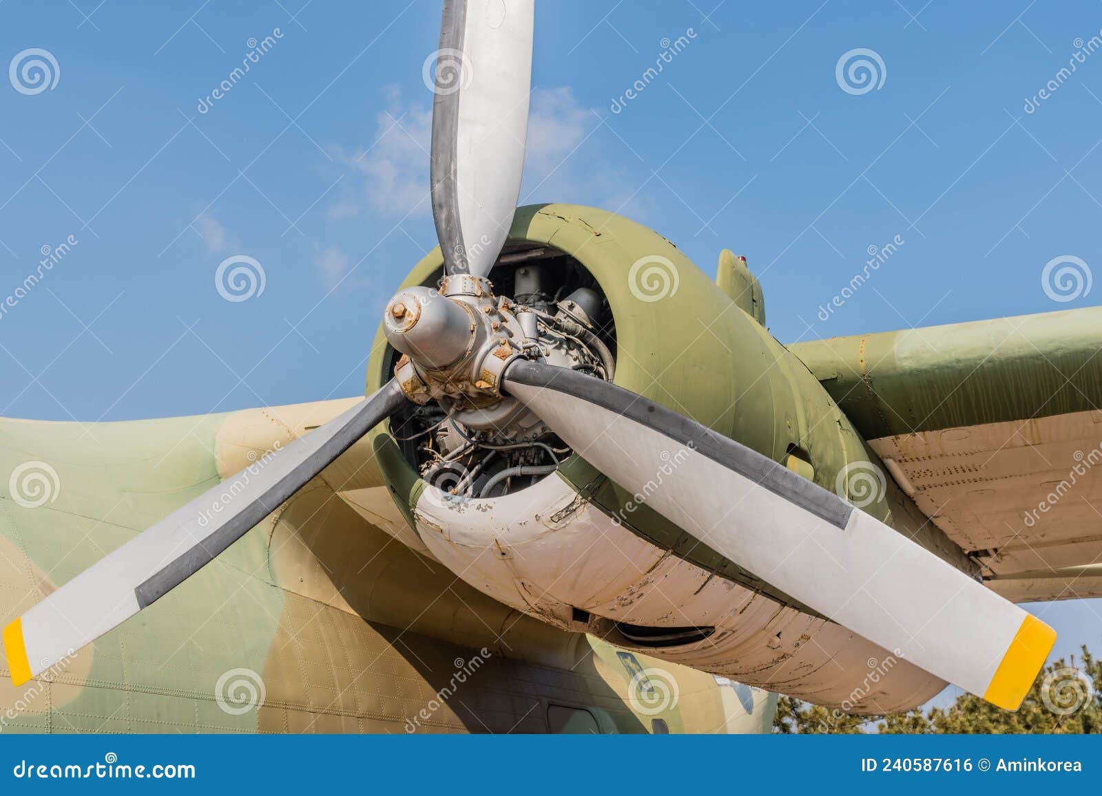 Three Blade Propeller on Radial Engine Stock Photo - Image of korean ...