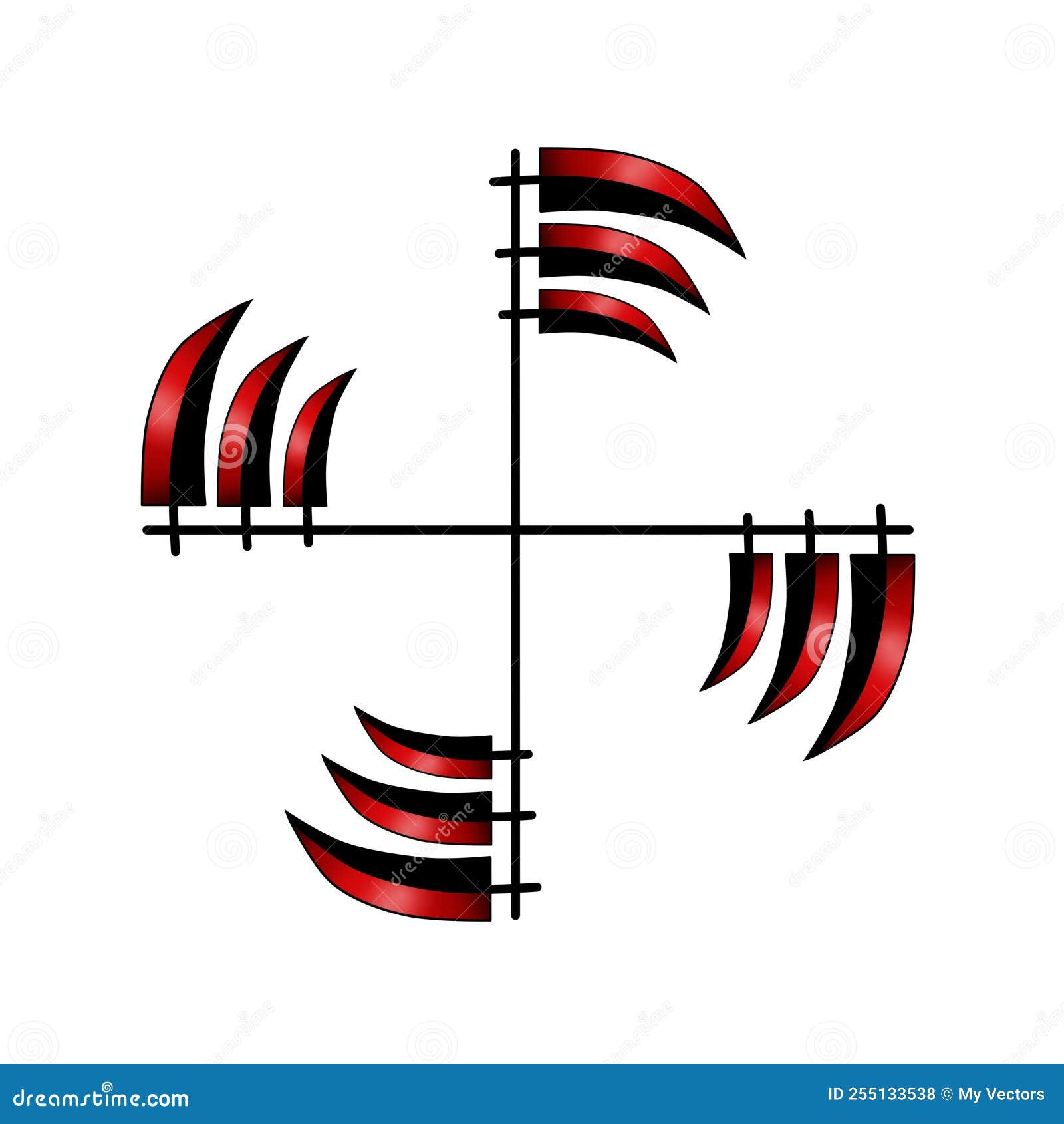 Three-Bladed Cross Scythe stock illustration. Illustration of dark ...