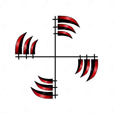 Three-Bladed Cross Scythe stock illustration. Illustration of dark ...