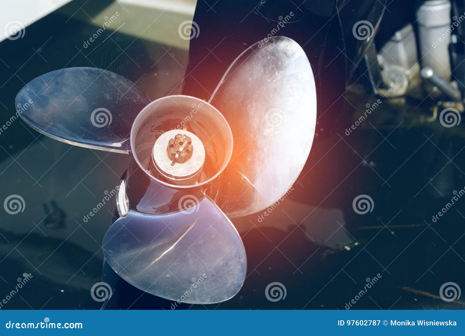 Three Blades Boat Propeller Stock Image - Image of transportation ...