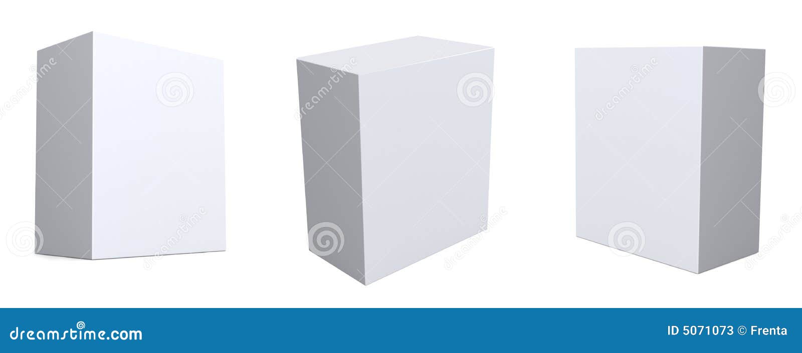 Three Blank 3d Boxes of Blue Color Stock Illustration - Illustration of ...