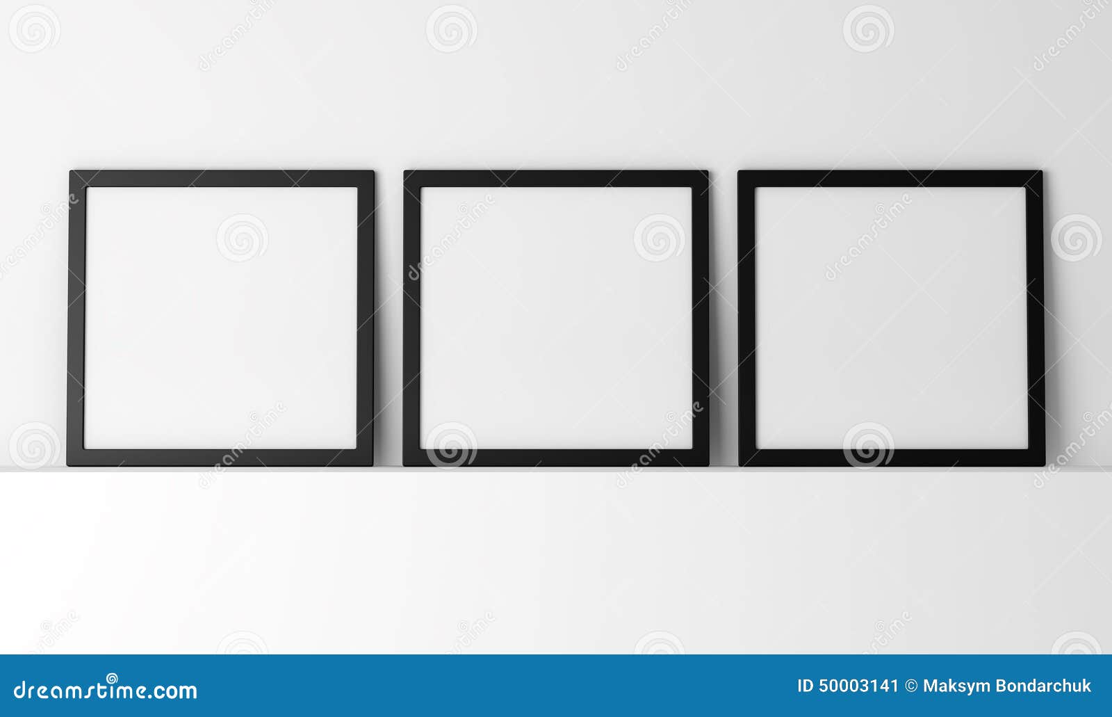 Three Blank Black Photo Frames Stock Illustration - Illustration of ...