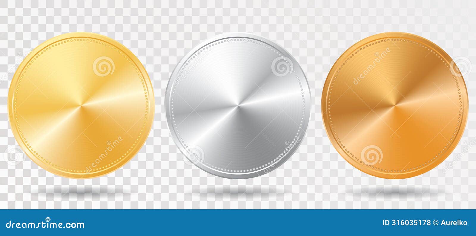Three blank coins stock vector. Illustration of achievement - 316035178