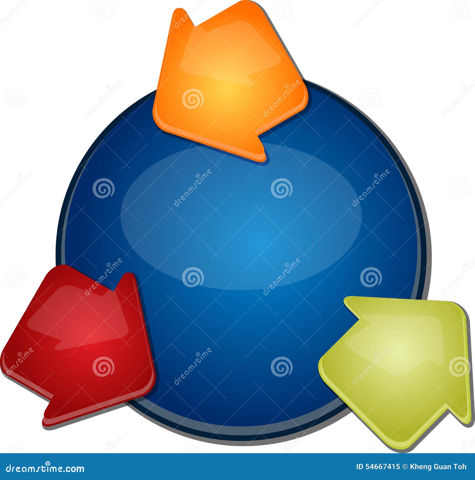 Three Blank Cycle Business Diagram Illustration Stock Illustration ...