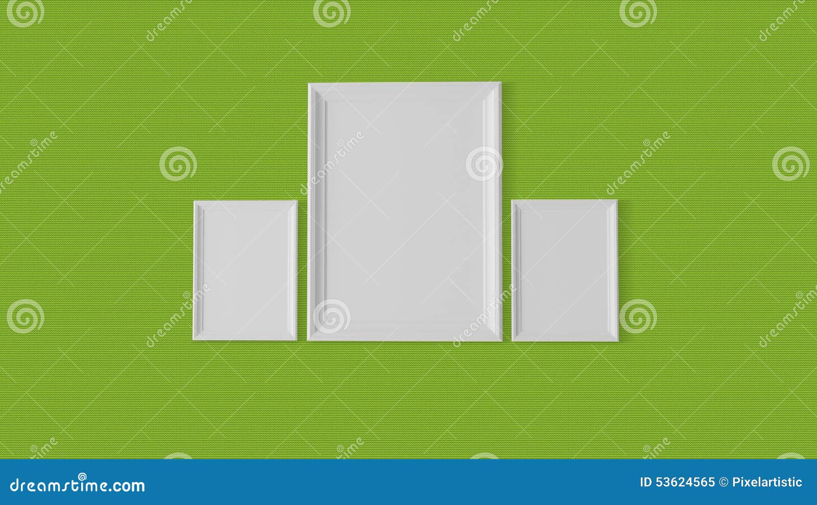 Three Blank Frames on Graphic Wall Stock Illustration - Illustration of ...