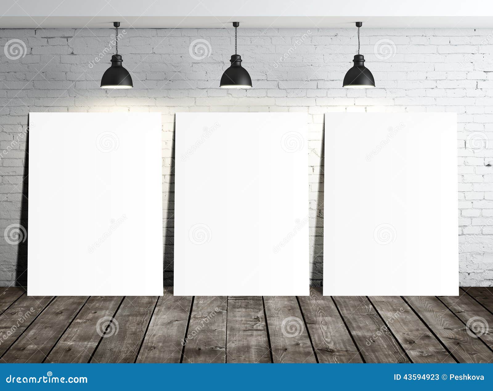 Three blank placards stock image. Image of material, architecture ...