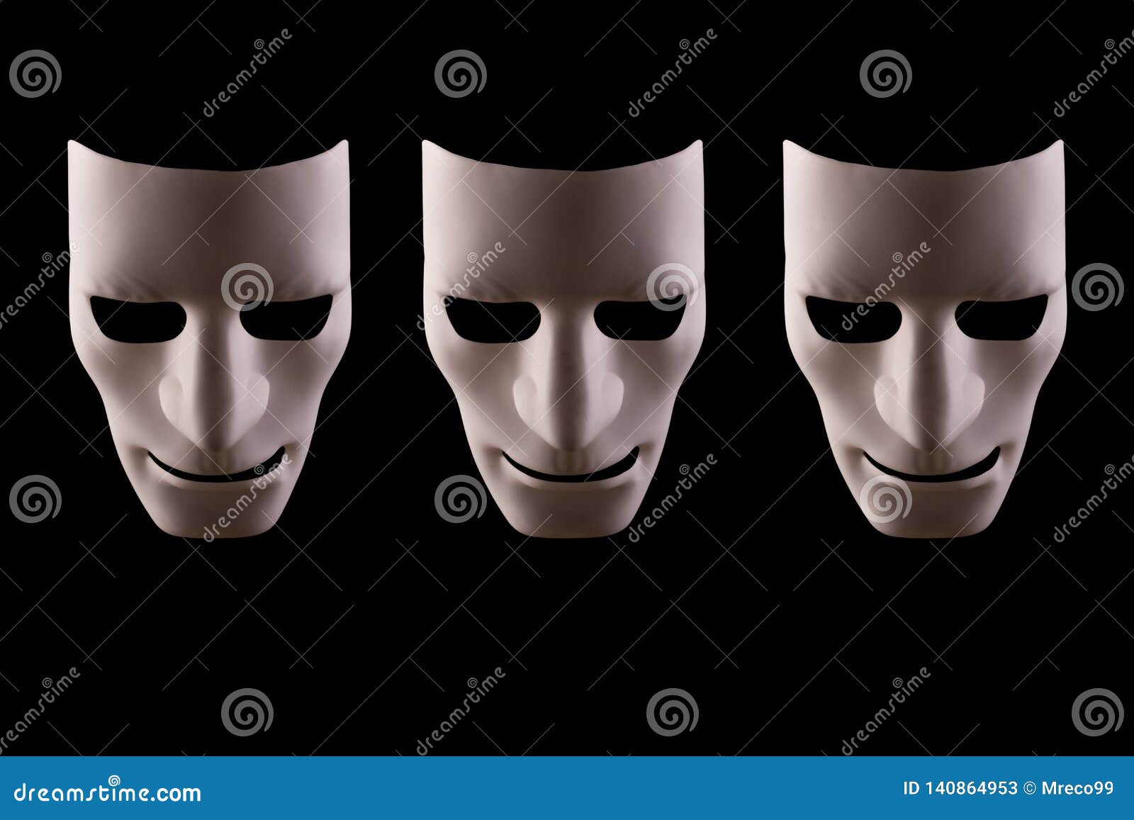 Three Blank Robot Faces on a Black Background Stock Illustration ...