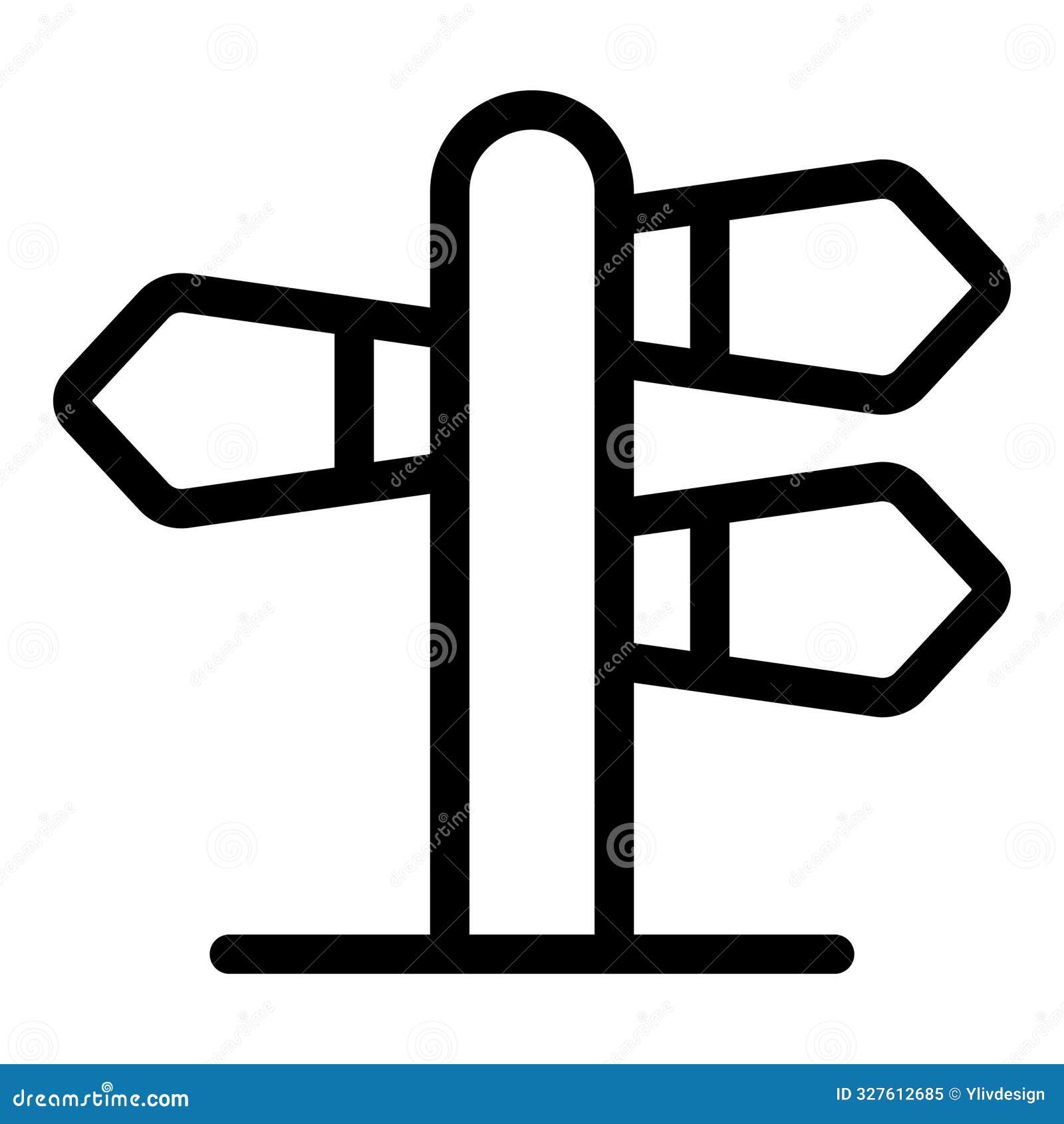 Three Blank Signposts Pointing in Different Directions Icon Stock ...