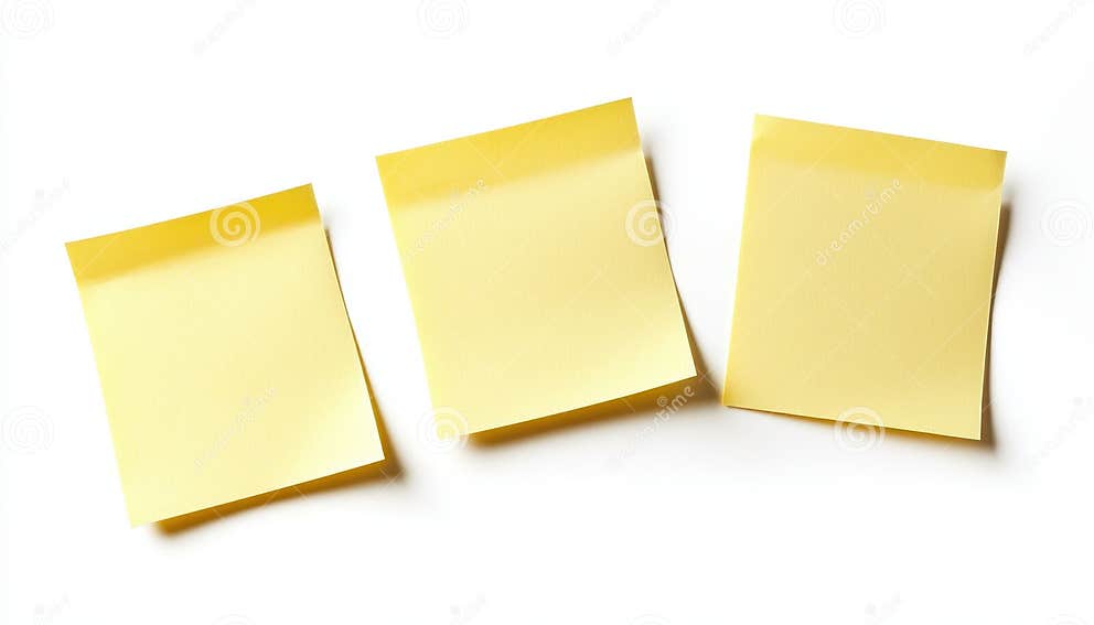 Three Blank Sticky Notes Arranged on a Surface Ready for Reminders and ...