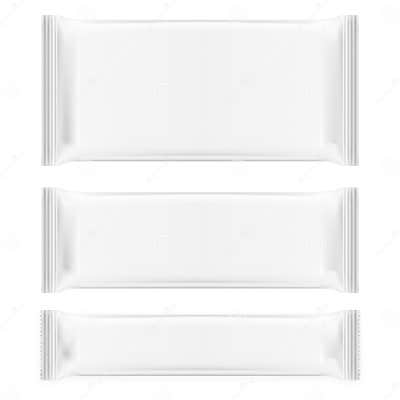 Three Blank White Rectangular Packaging Wrappers in Different Sizes ...