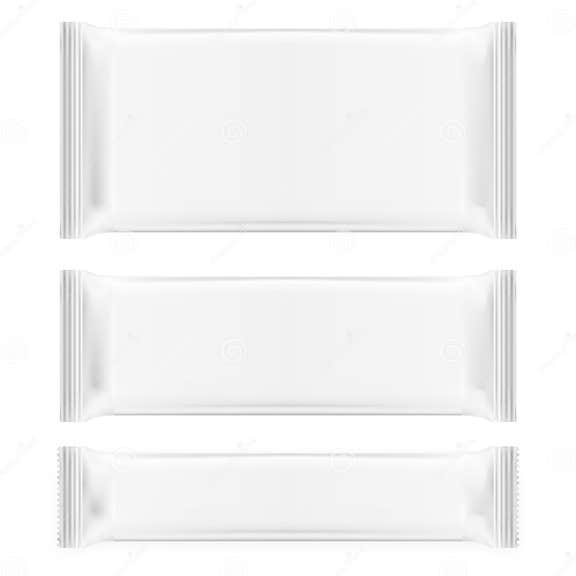 Three Blank White Rectangular Packaging Wrappers in Different Sizes ...