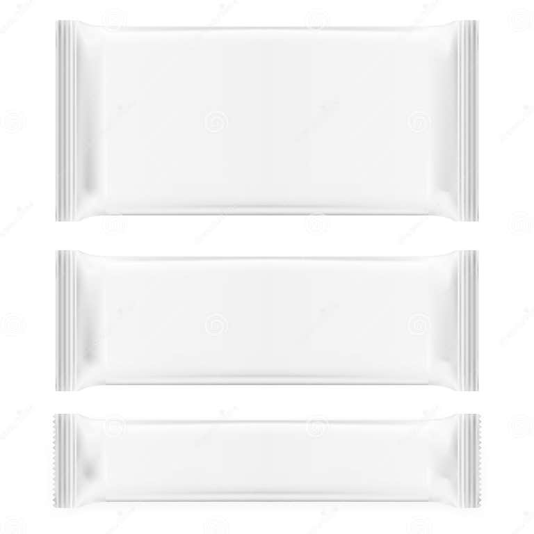 Three Blank White Rectangular Packaging Wrappers in Different Sizes ...