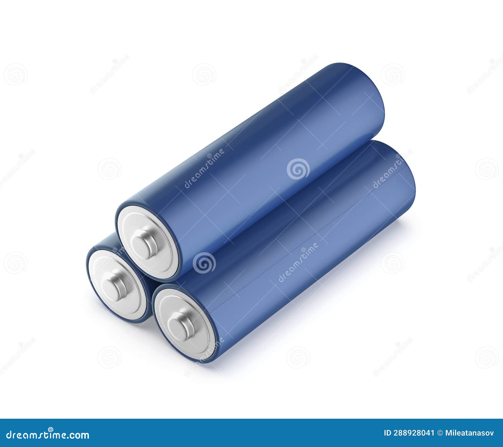 Three Blue AA Size Batteries Stock Illustration - Illustration of ...