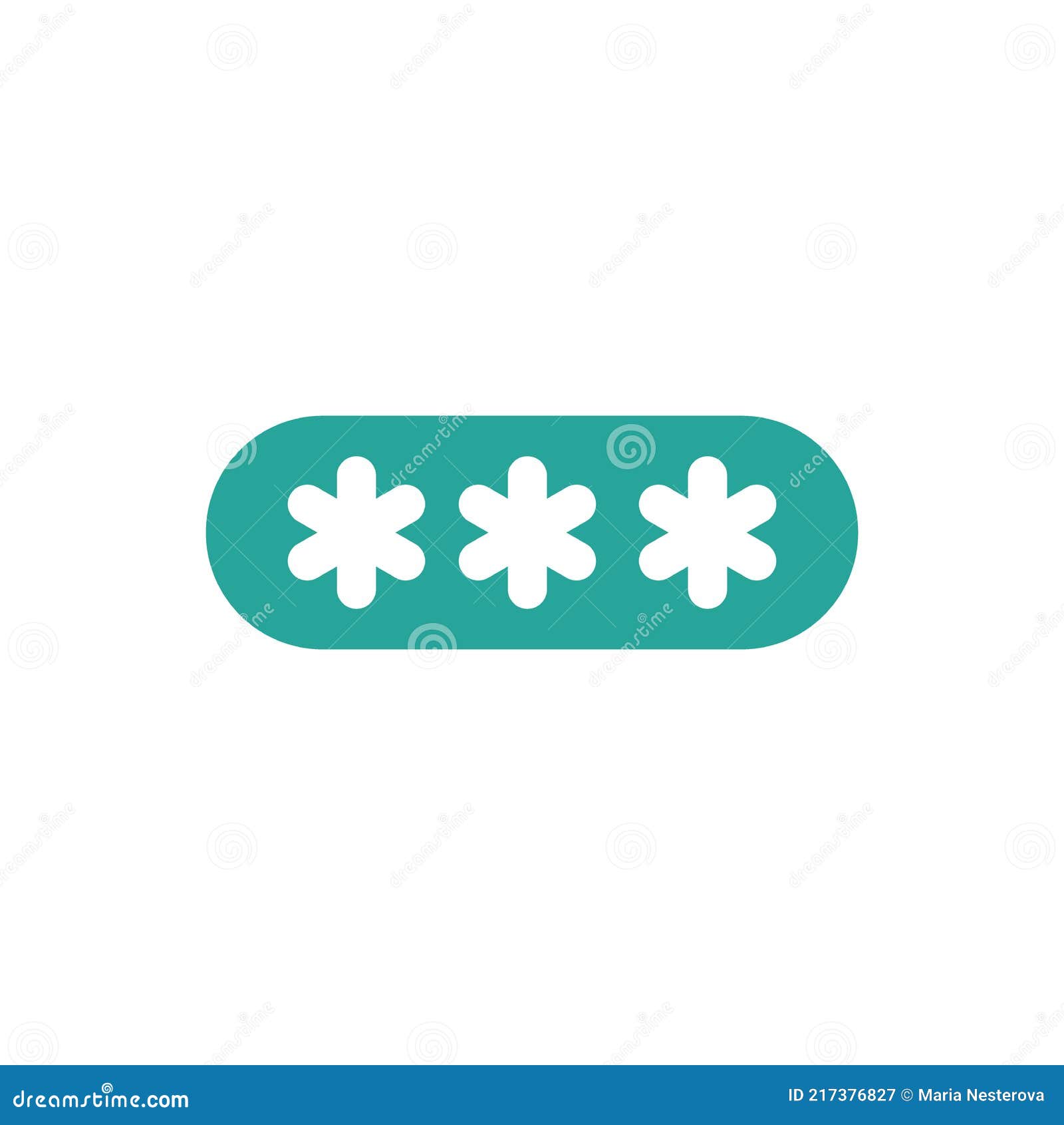 Three Blue Asterisks Footnote Icon. Password, Parol Sign Stock Vector ...