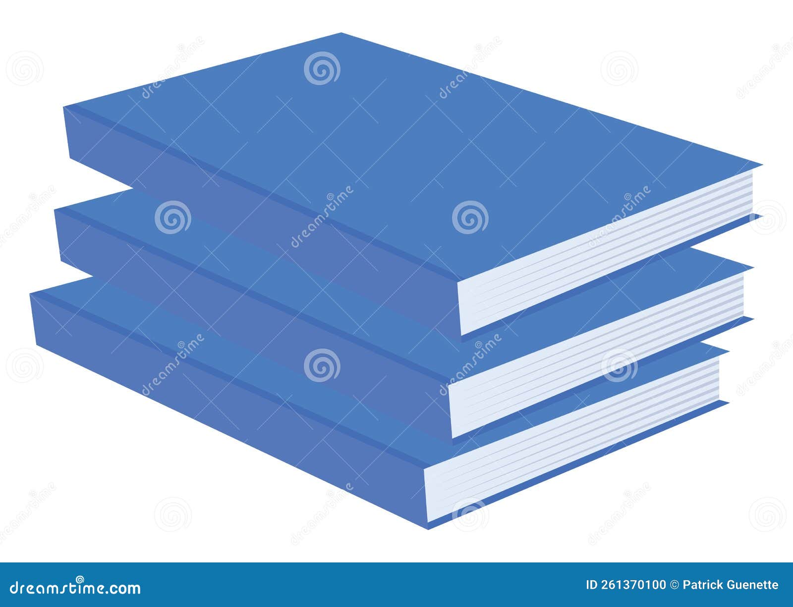Three blue books, icon stock vector. Illustration of library - 261370100