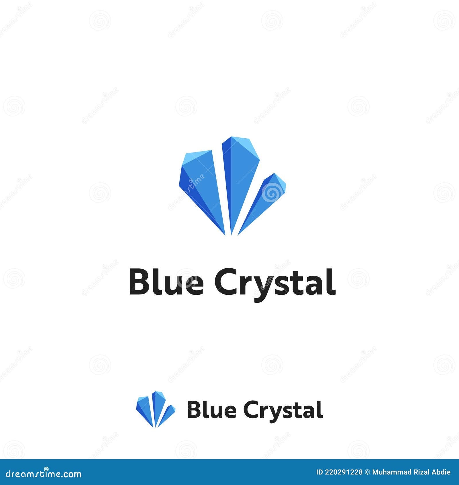 Three Blue Crystal Diamond Stone Logo Icon Template Stock Vector ...