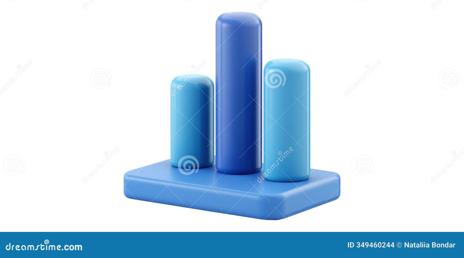 Blue Bar Chart Diagram Isolated on Transparent Background. Stock ...