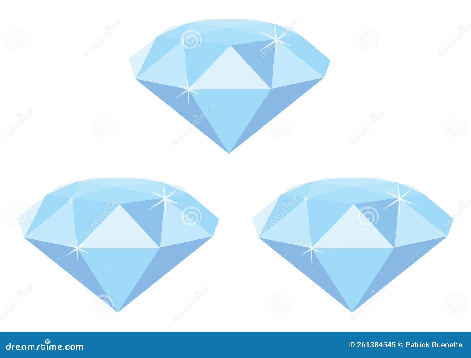 Three blue diamonds, icon stock vector. Illustration of icon - 261384545