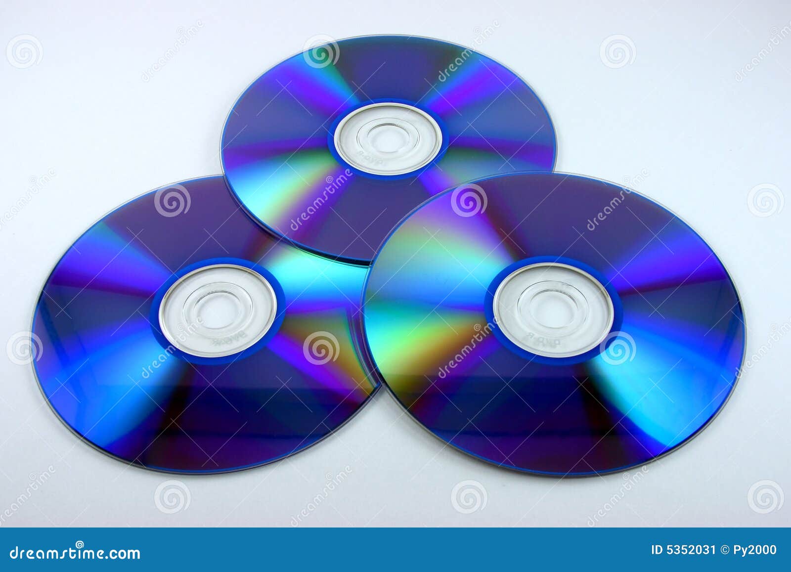 Three blue DVDs stock image. Image of discs, computing - 5352031