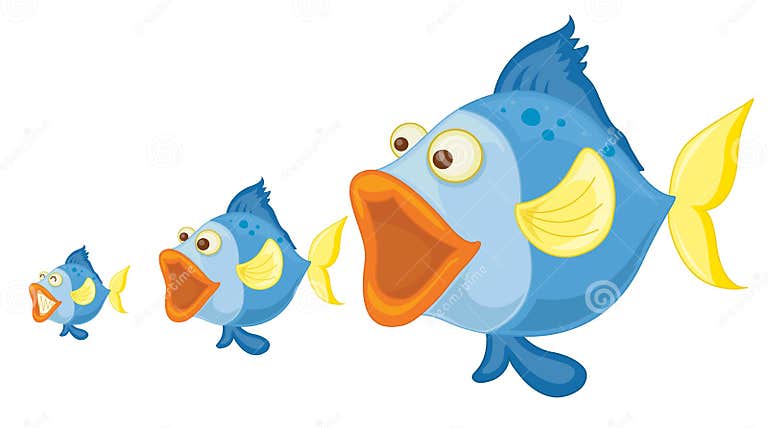 Three blue fish stock illustration. Illustration of white - 8147574