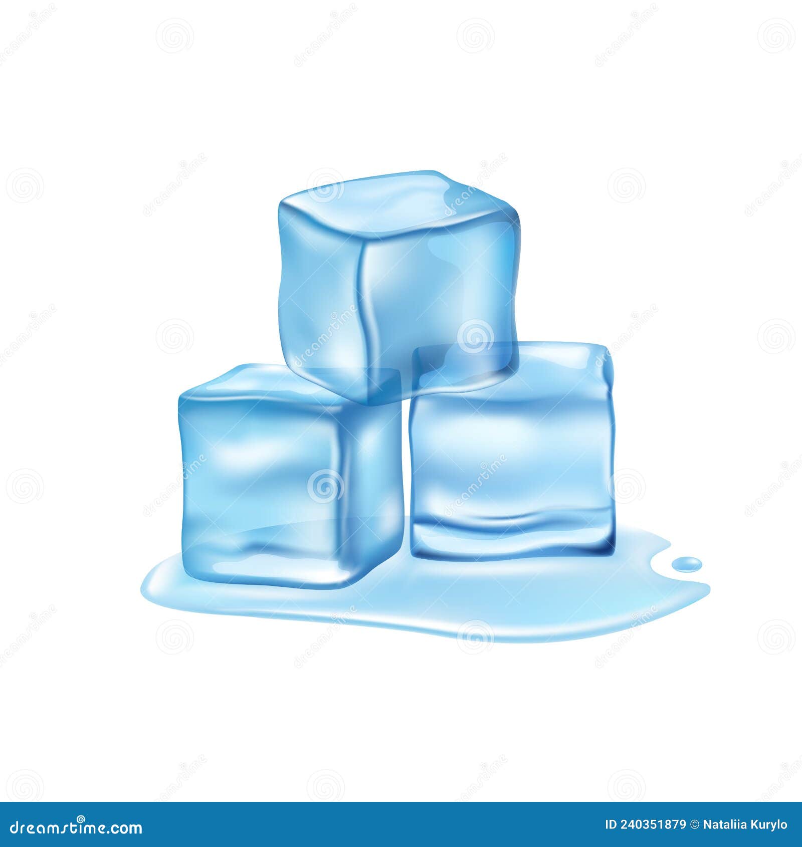 Ice Cubes Melting. Solid To Liquid Phase. Editable Clip Art. Cartoon ...