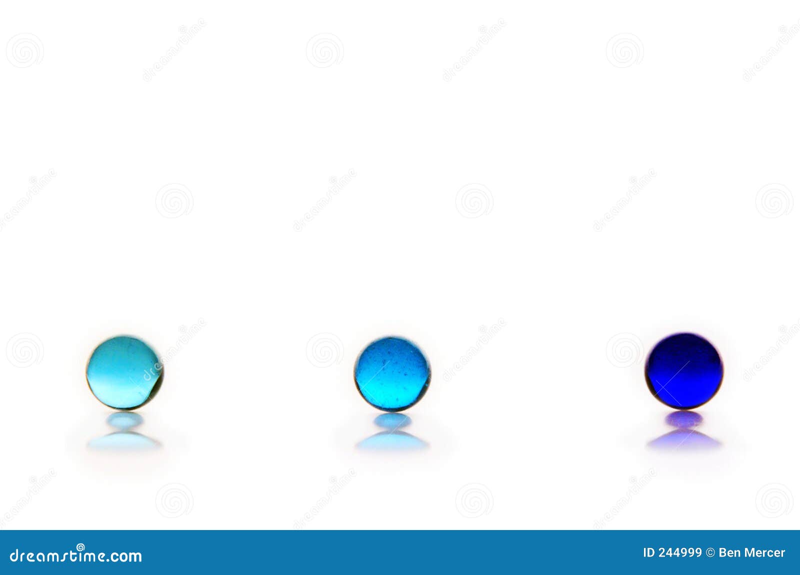 Three Blue Marbles stock image. Image of royal, blue, light - 244999
