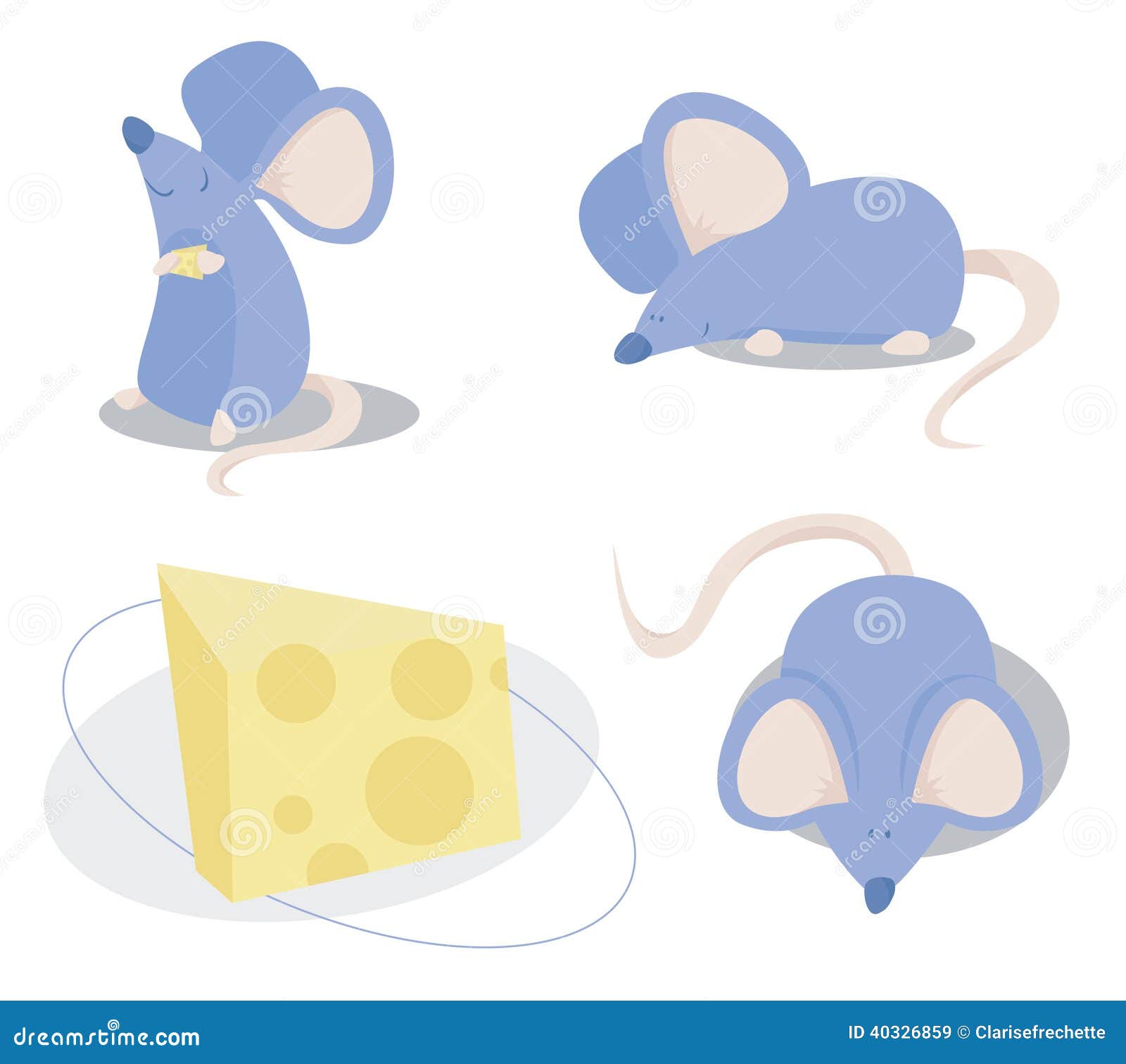 Three Blue Mice stock vector. Illustration of ears, eating - 40326859