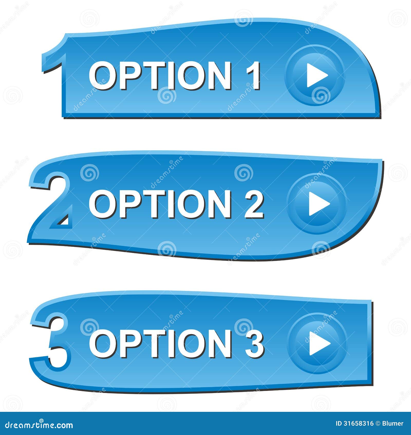 Three blue options stock vector. Illustration of blue - 31658316