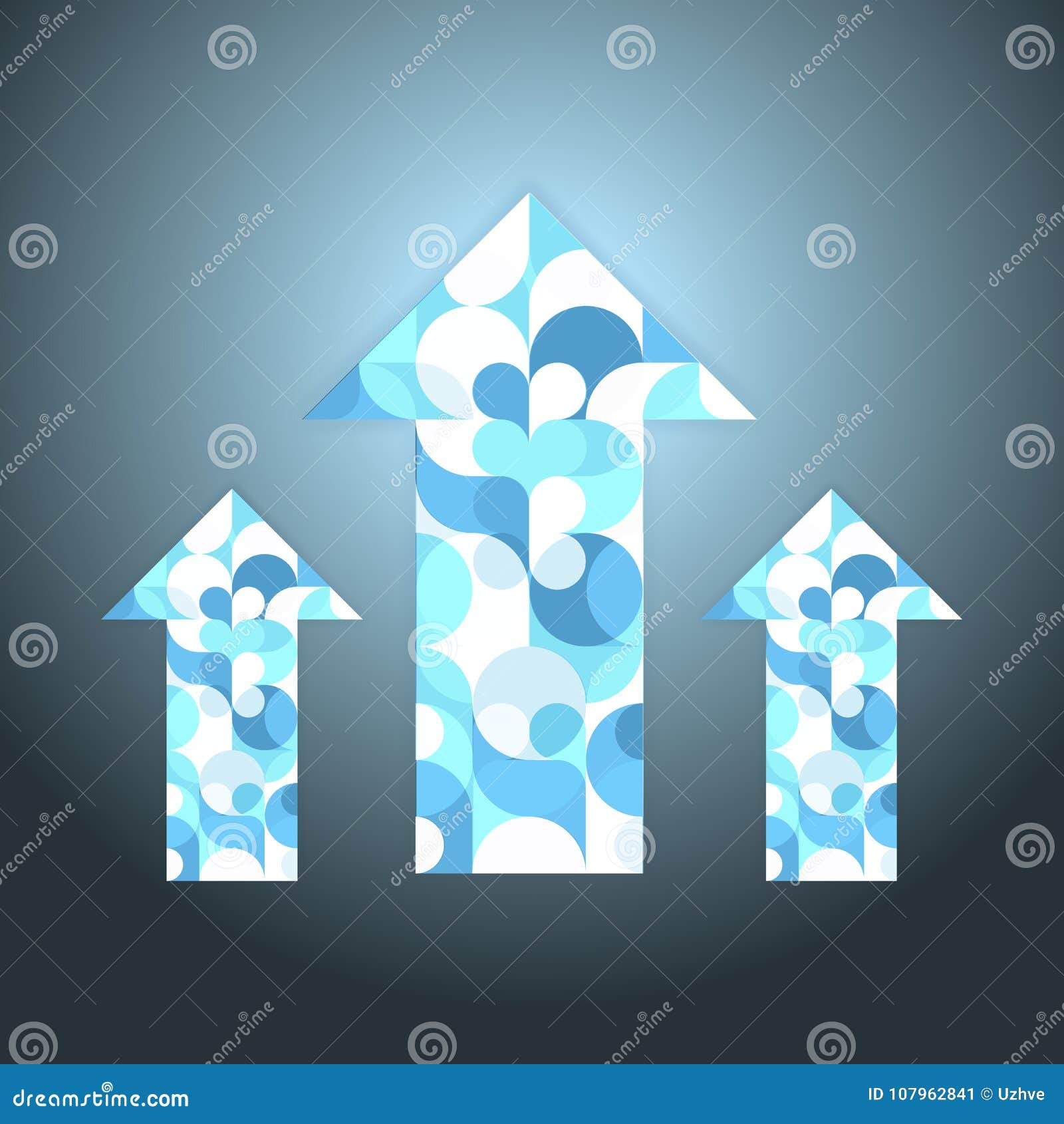 Three Blue Patterned Multi-colored Arrows Stock Vector - Illustration ...
