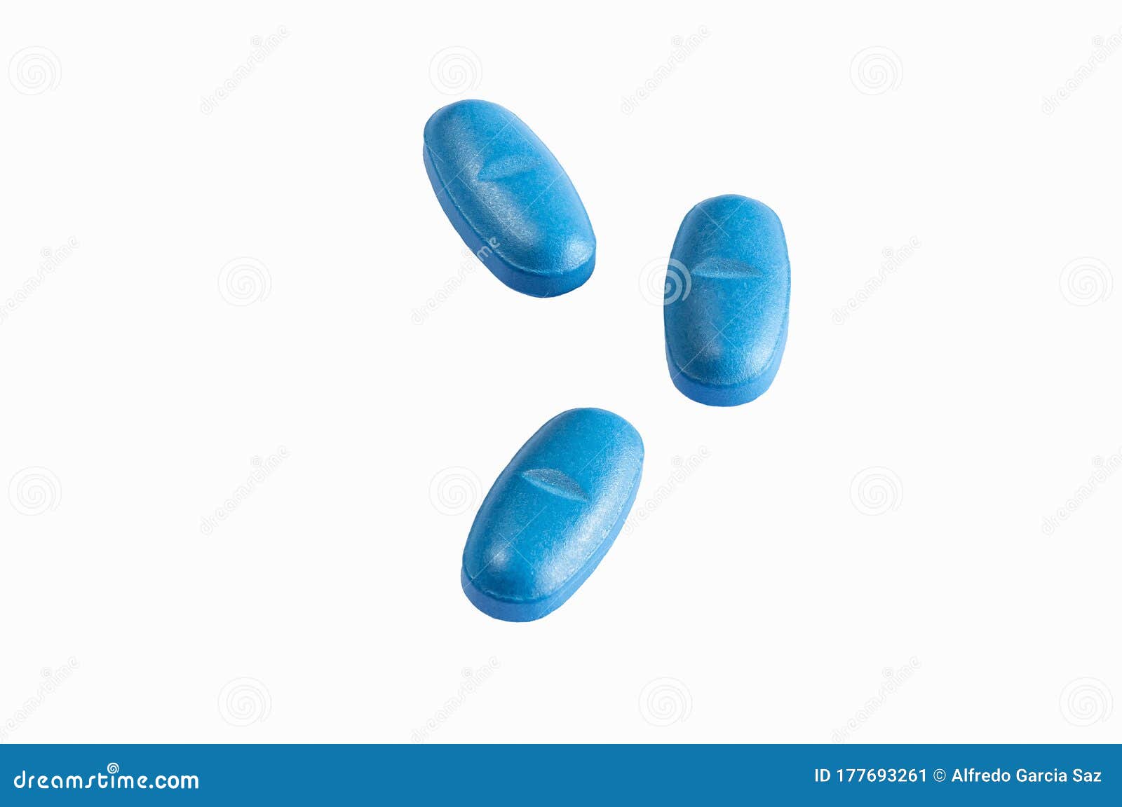 View of Three Blue Pills on White Background Stock Image - Image of ...