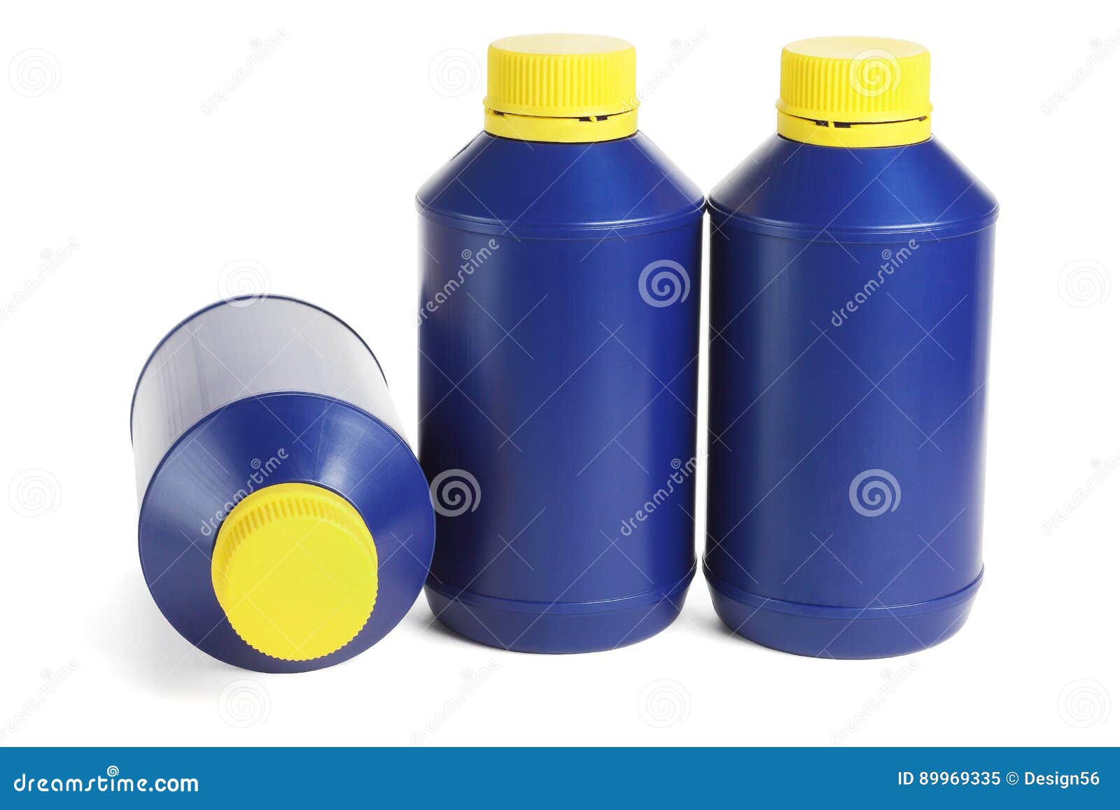 Three Blue Plastic Containers Stock Image - Image of cutout, additive ...