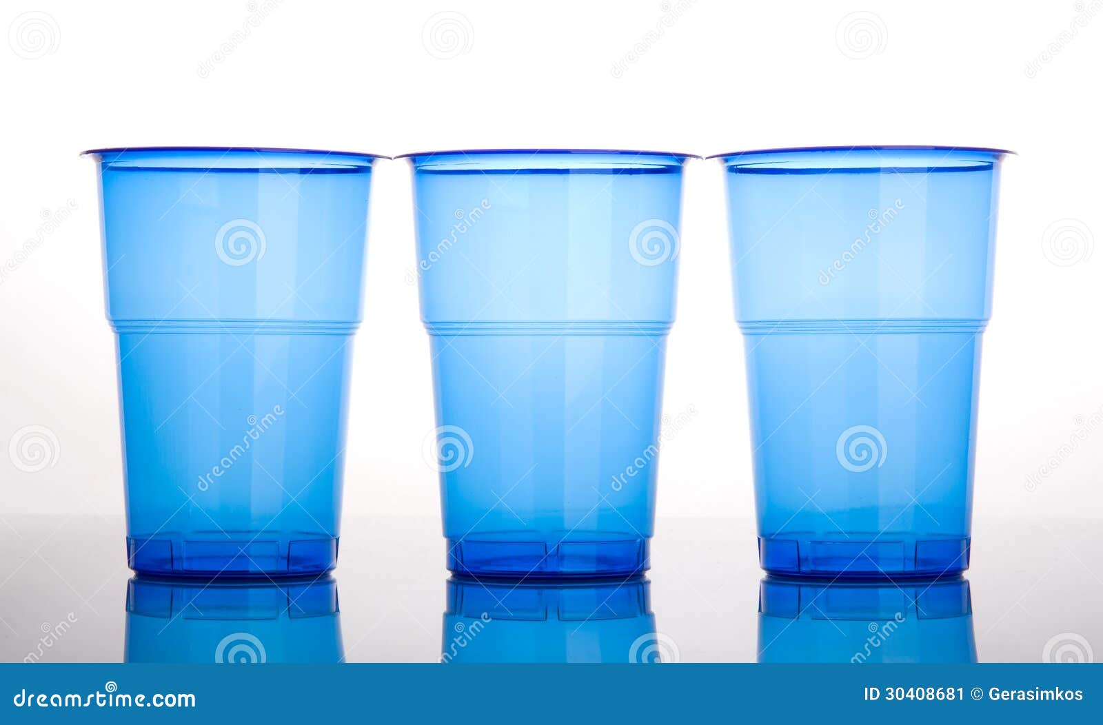 Three blue plastic cups stock image. Image of water, object - 30408681