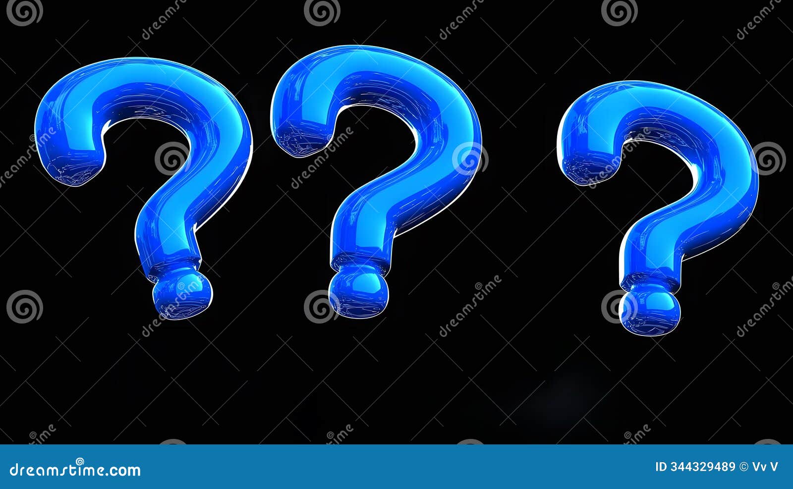Three Blue Question Marks on a Dark Background Stock Illustration ...