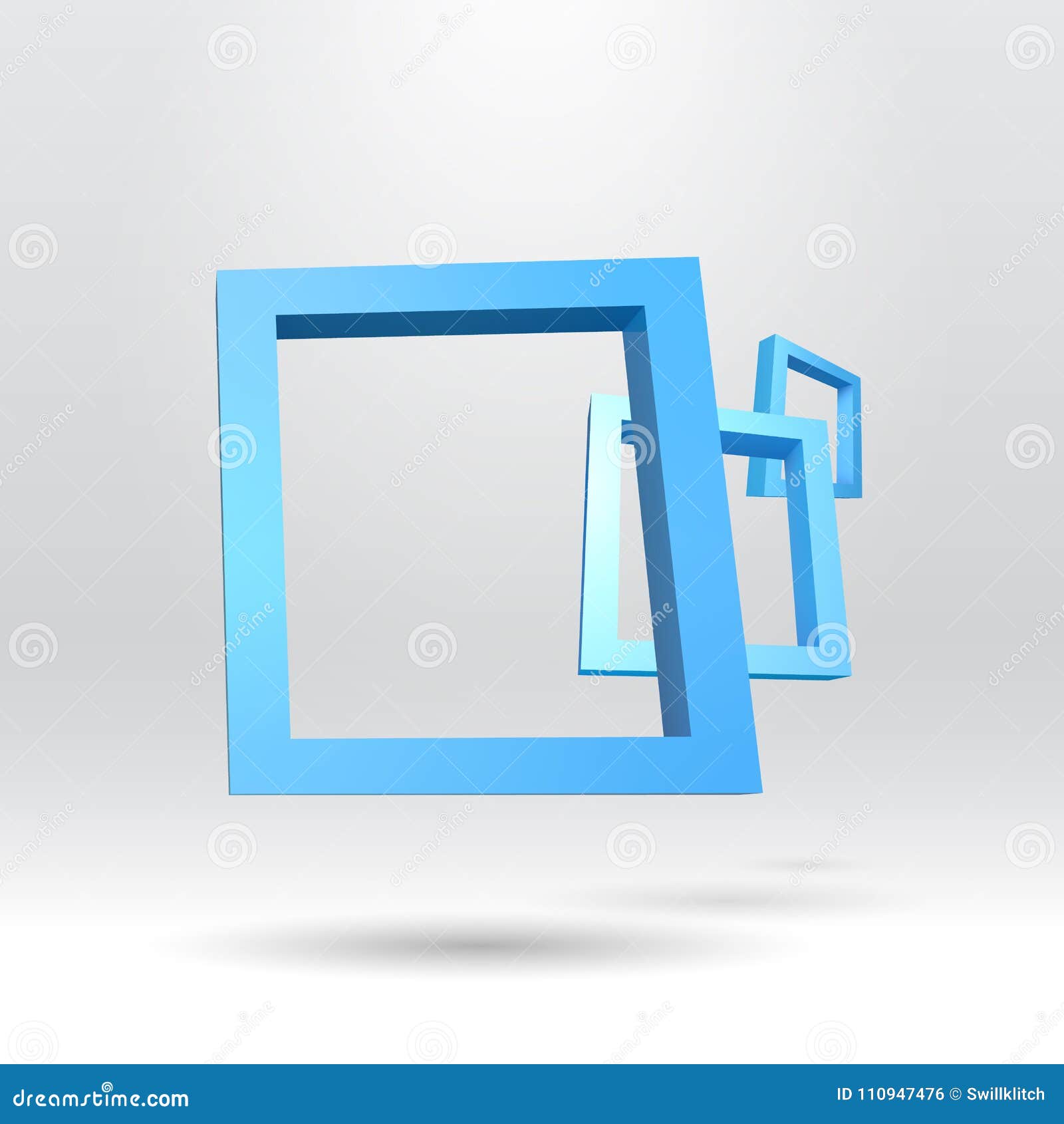 Three Blue Rectangular 3D Frames Stock Vector - Illustration of modern ...