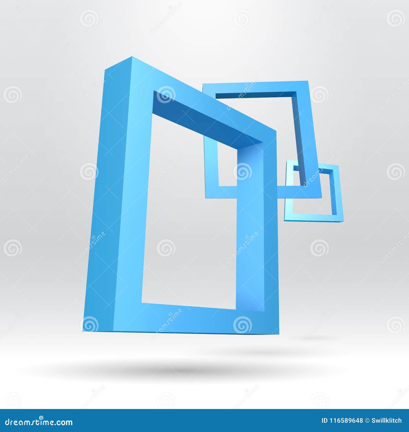 Three Blue Rectangular 3D Frames Stock Vector - Illustration of banner ...