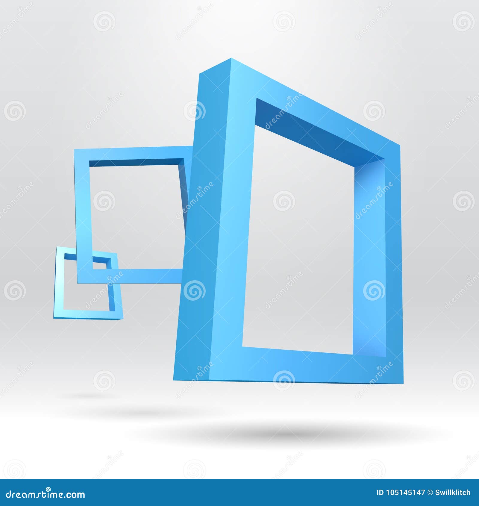 Three Blue Rectangular 3D Frames Stock Vector - Illustration of background, creative: 105145147
