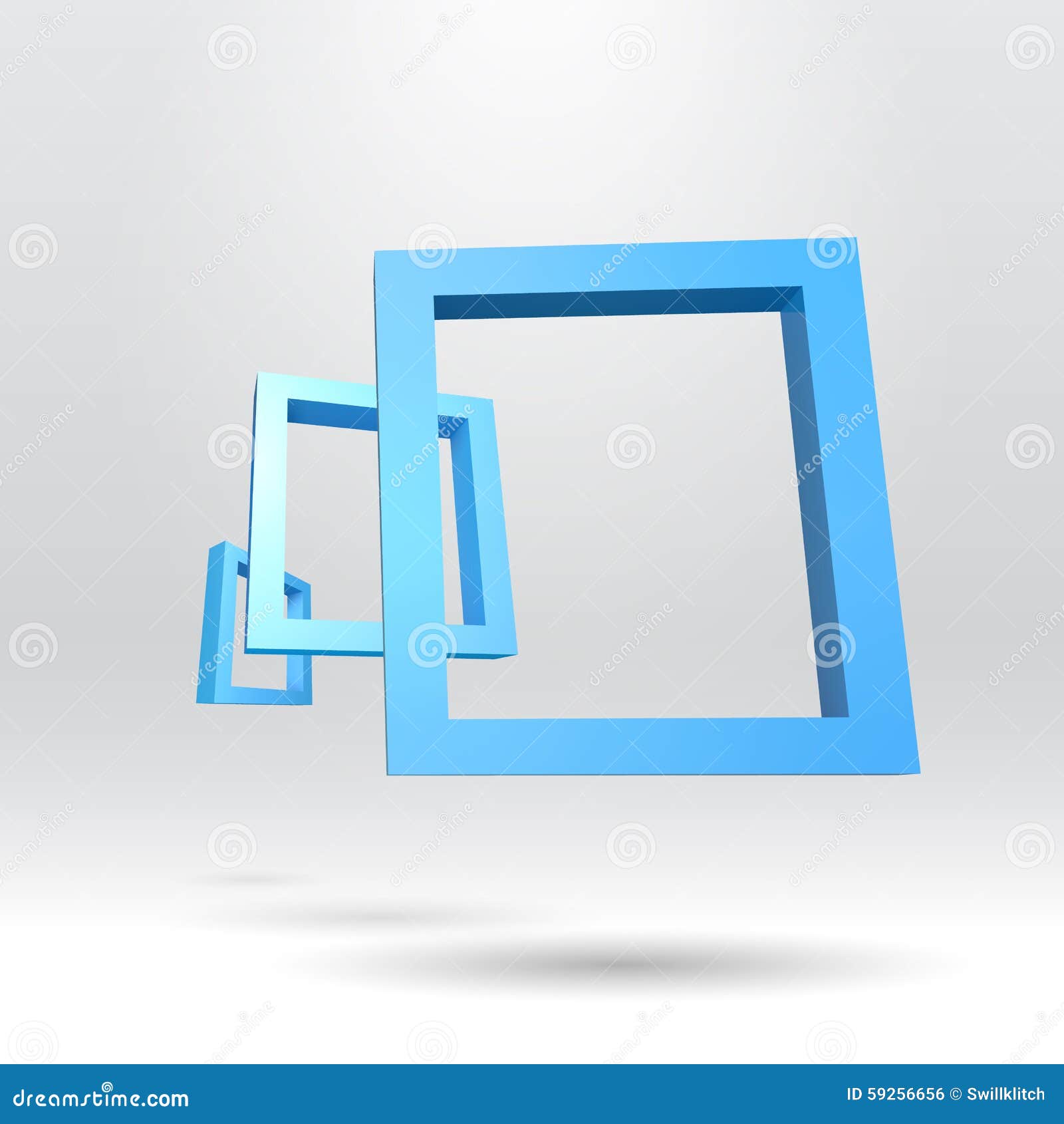 Three Blue Rectangular 3D Frames Stock Vector - Illustration of exhibit ...