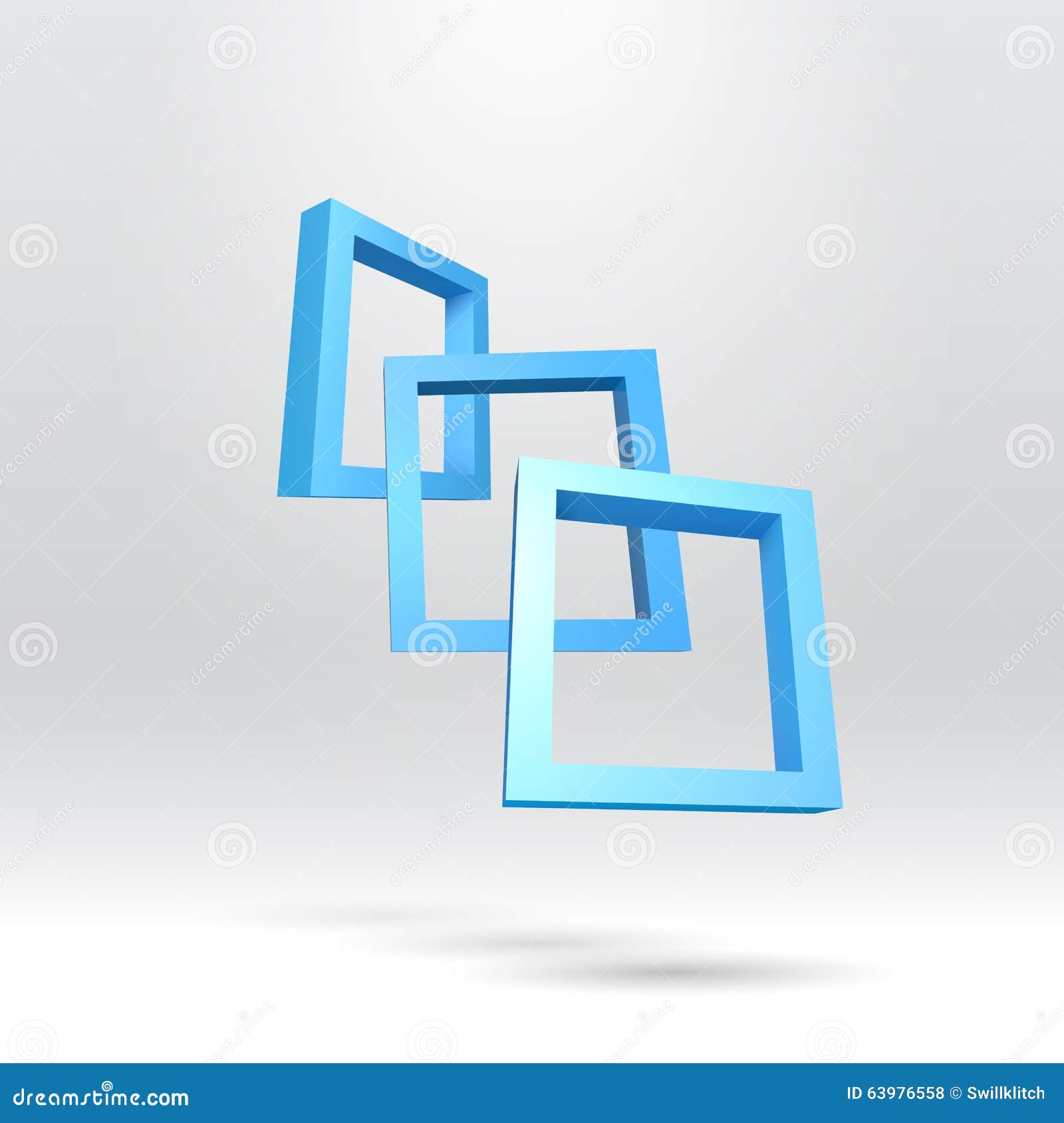 Three Blue Rectangular 3D Frames Stock Vector - Illustration of ...