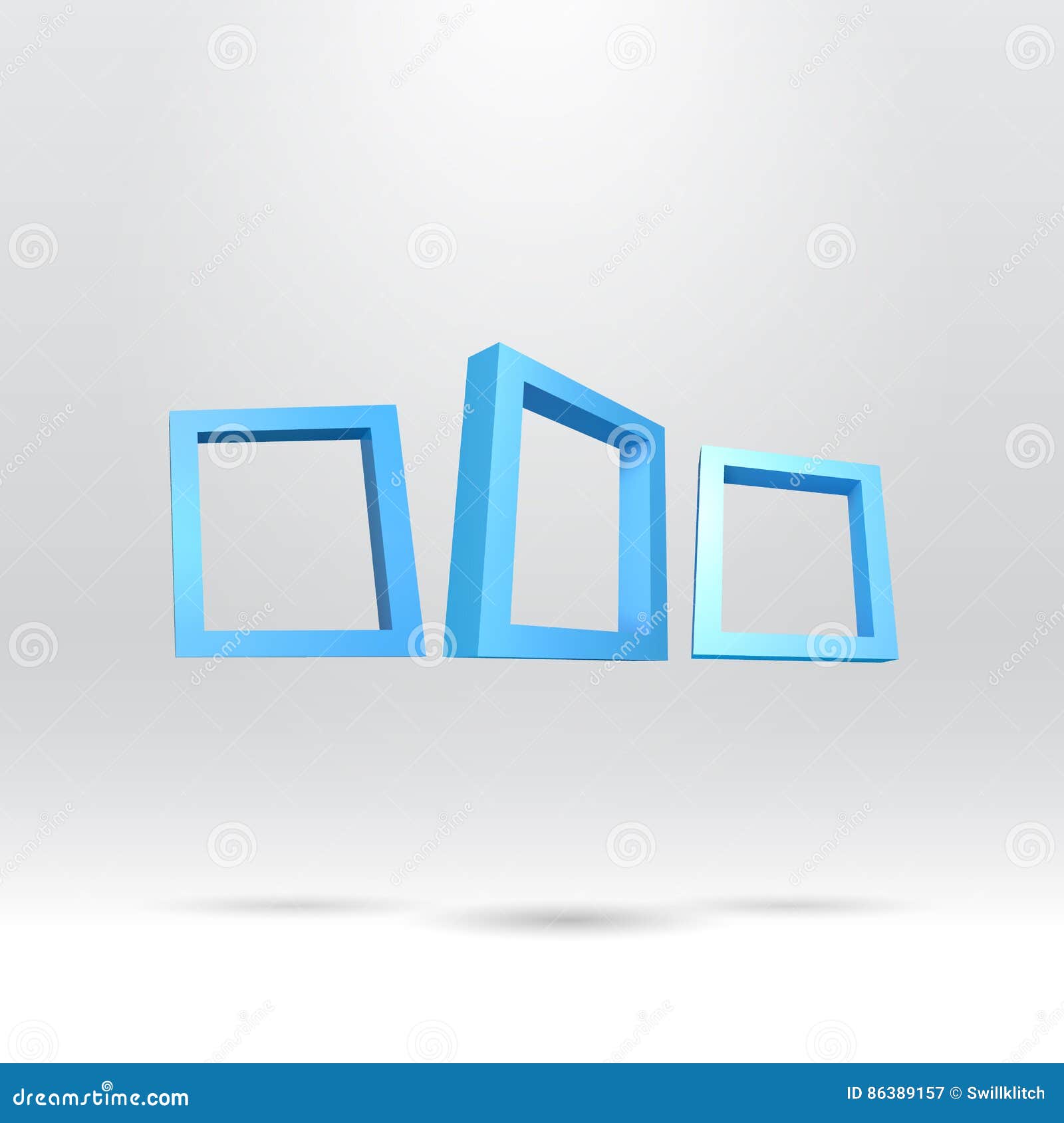 Three Blue Rectangular 3D Frames Stock Vector - Illustration of ...