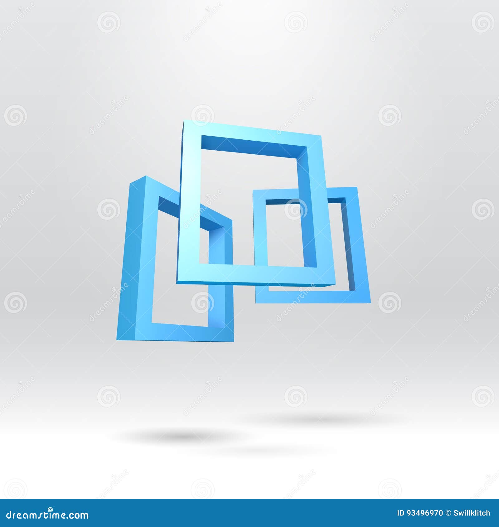Three Blue Rectangular 3D Frames Stock Vector - Illustration of ...