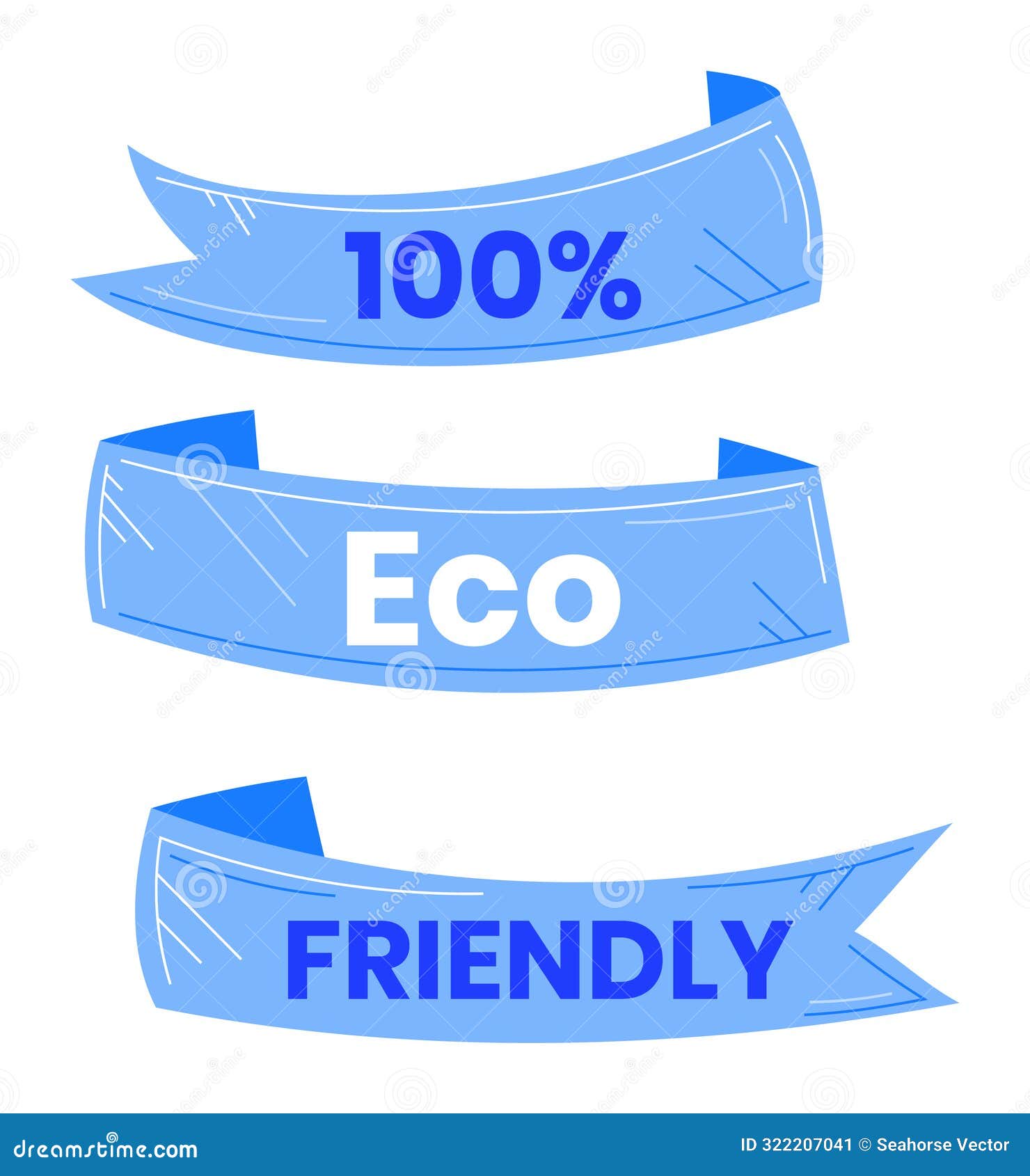 Three Blue Ribbons Indicating Commitment Environmental Conservation ...
