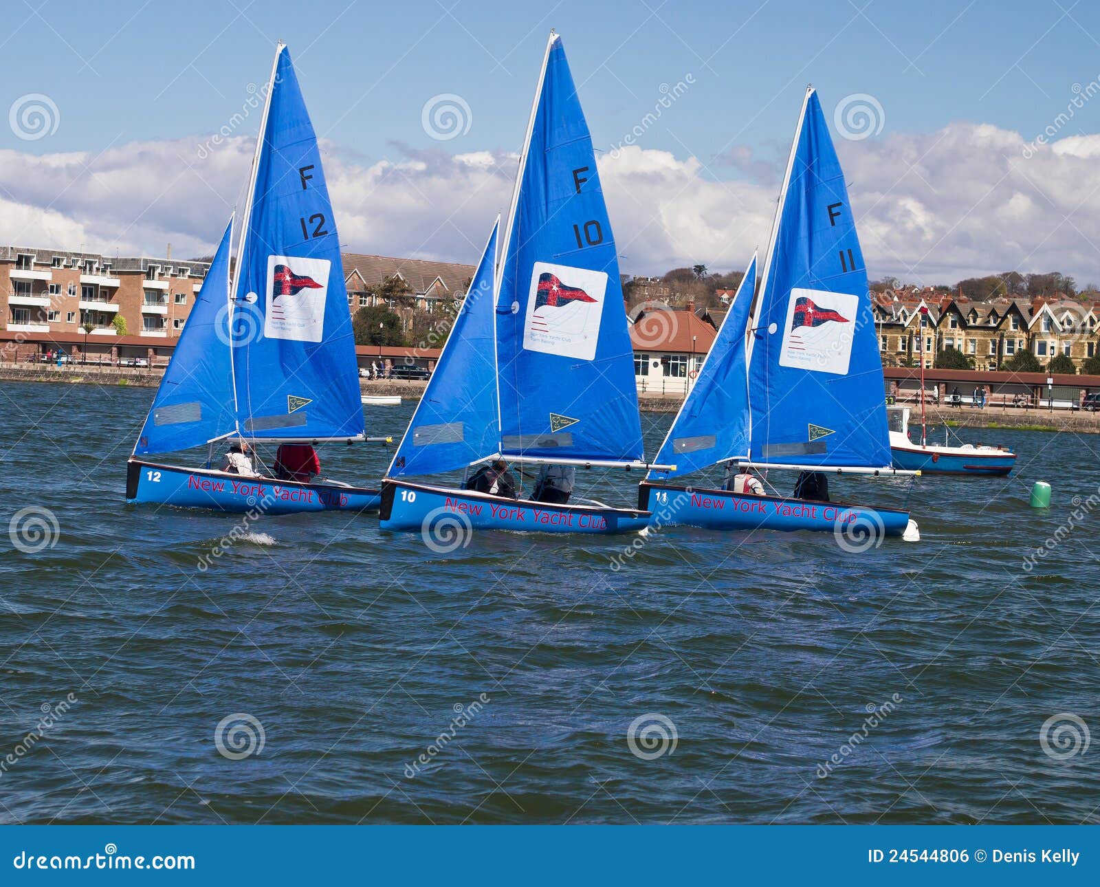 Three Blue Sailing Boats editorial photo. Image of challenging - 24544806
