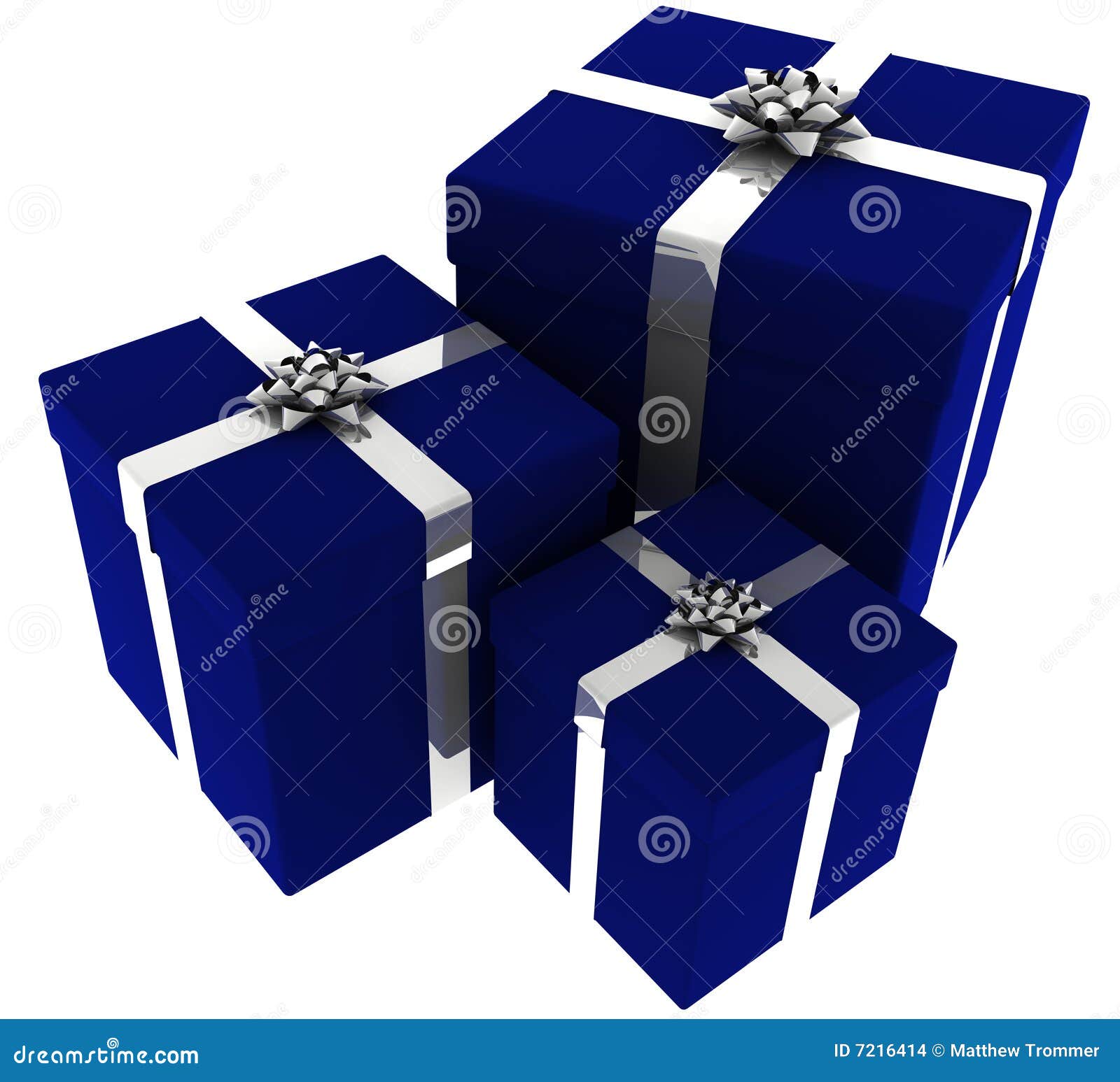 Three Blue and Silver Presents Stock Illustration - Illustration of ...