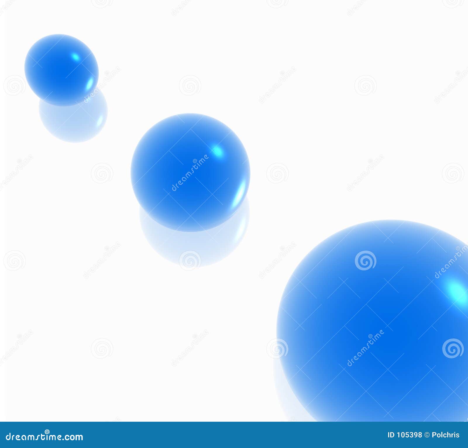 Three Blue Spheres stock illustration. Illustration of bubble - 105398