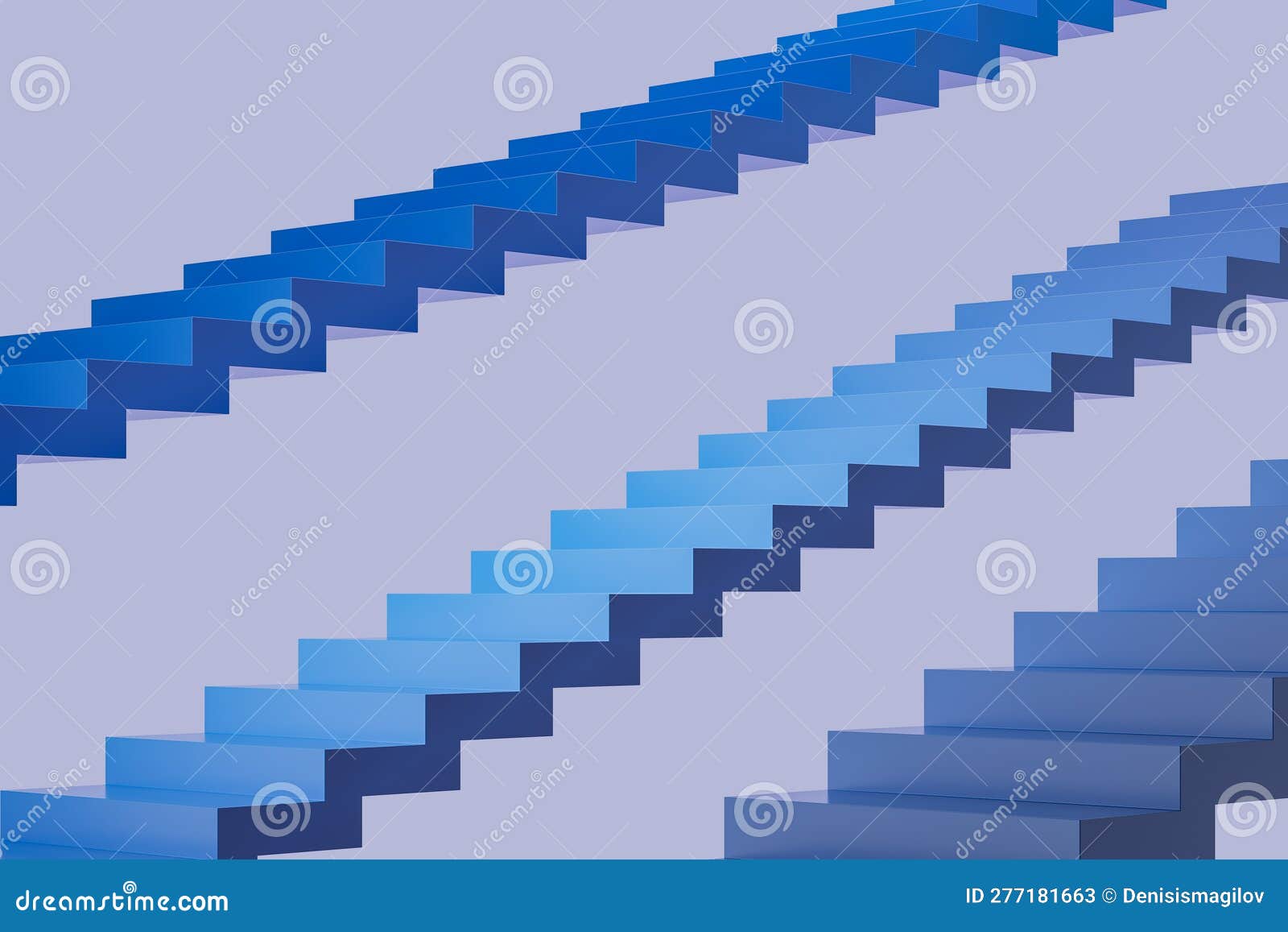 Three Blue Staircases Over Purple Stock Illustration - Illustration of ...