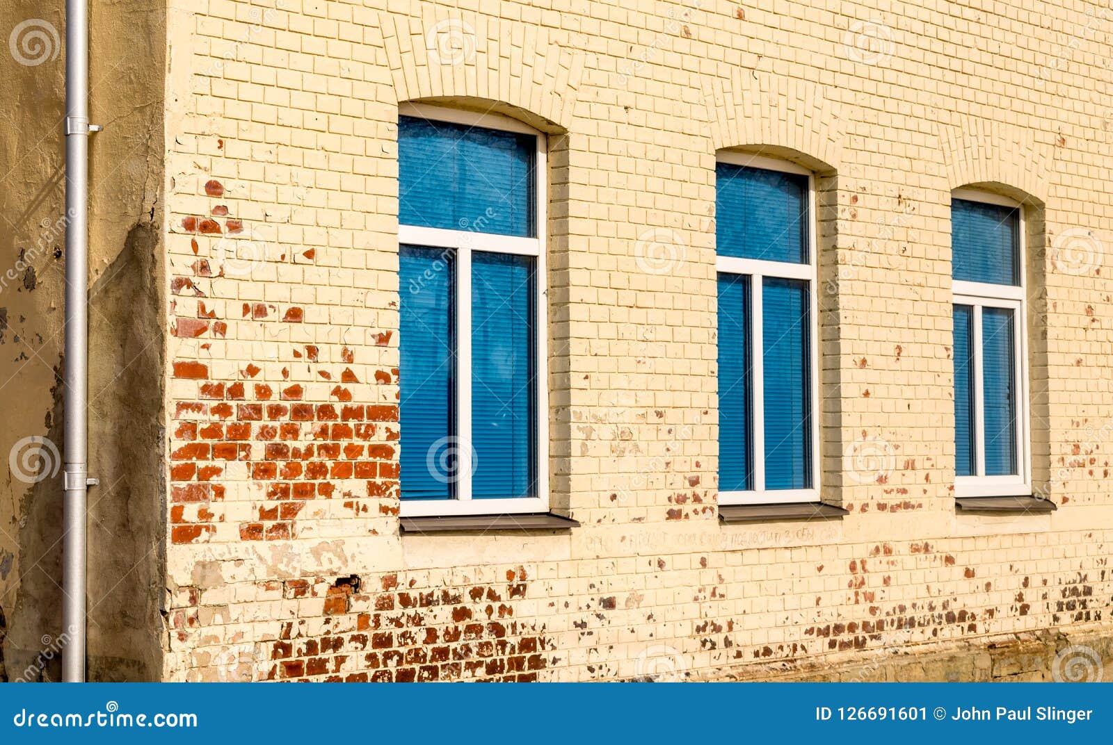 Three Blue Windows in a Row Stock Image - Image of baltic, three: 126691601